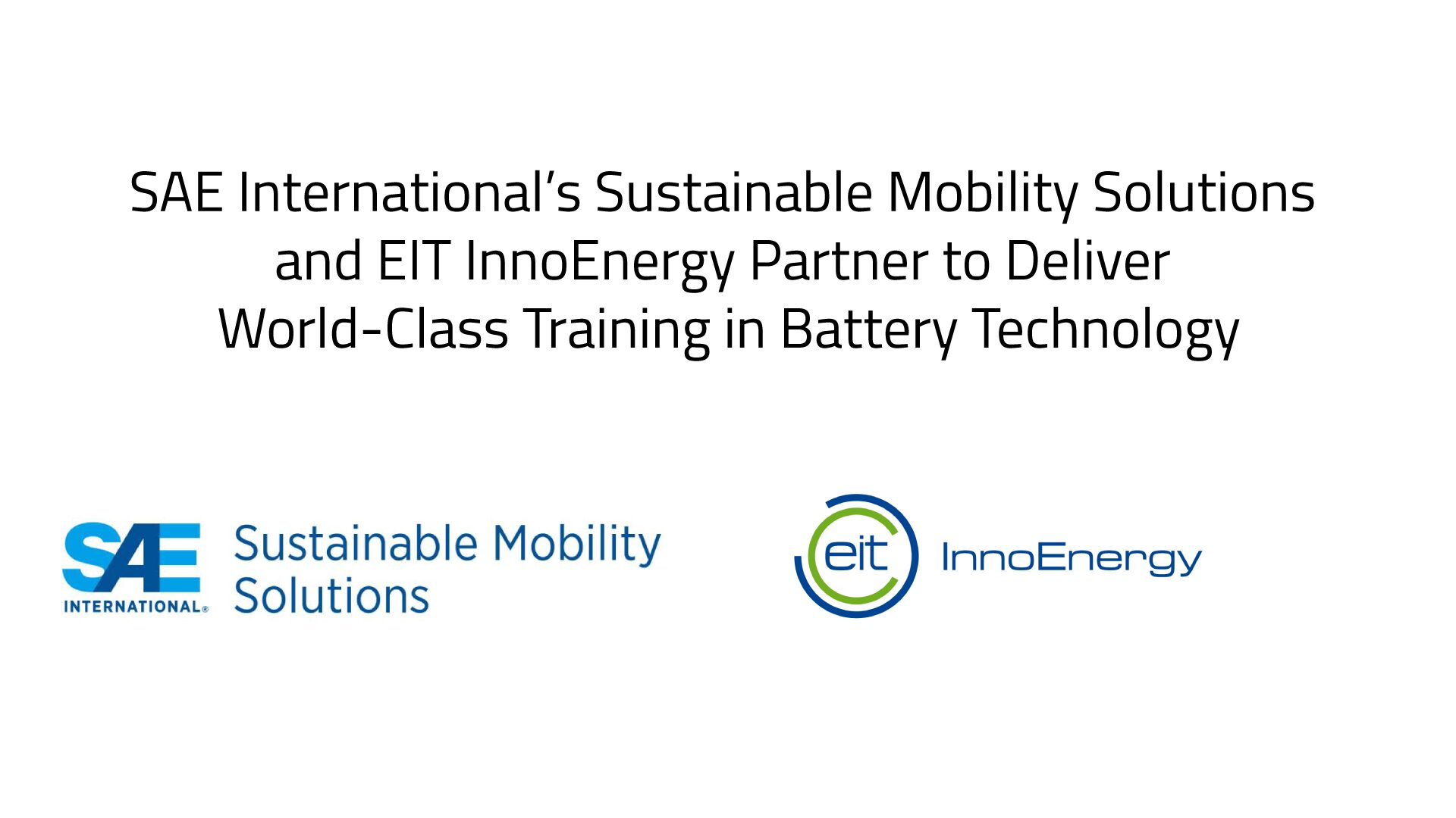 SAE International’s Sustainable Mobility Solutions and EIT InnoEnergy ...